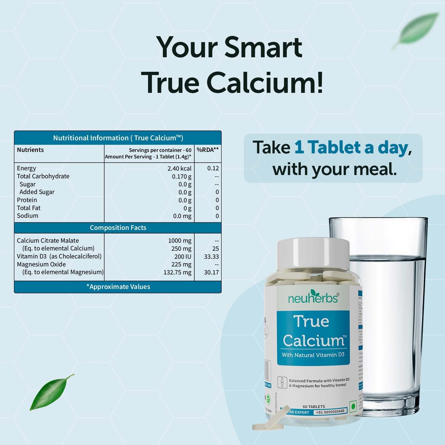 True Calcium Tablets with Plant Vitamin D3 for Stronger Bones– Neuherbs