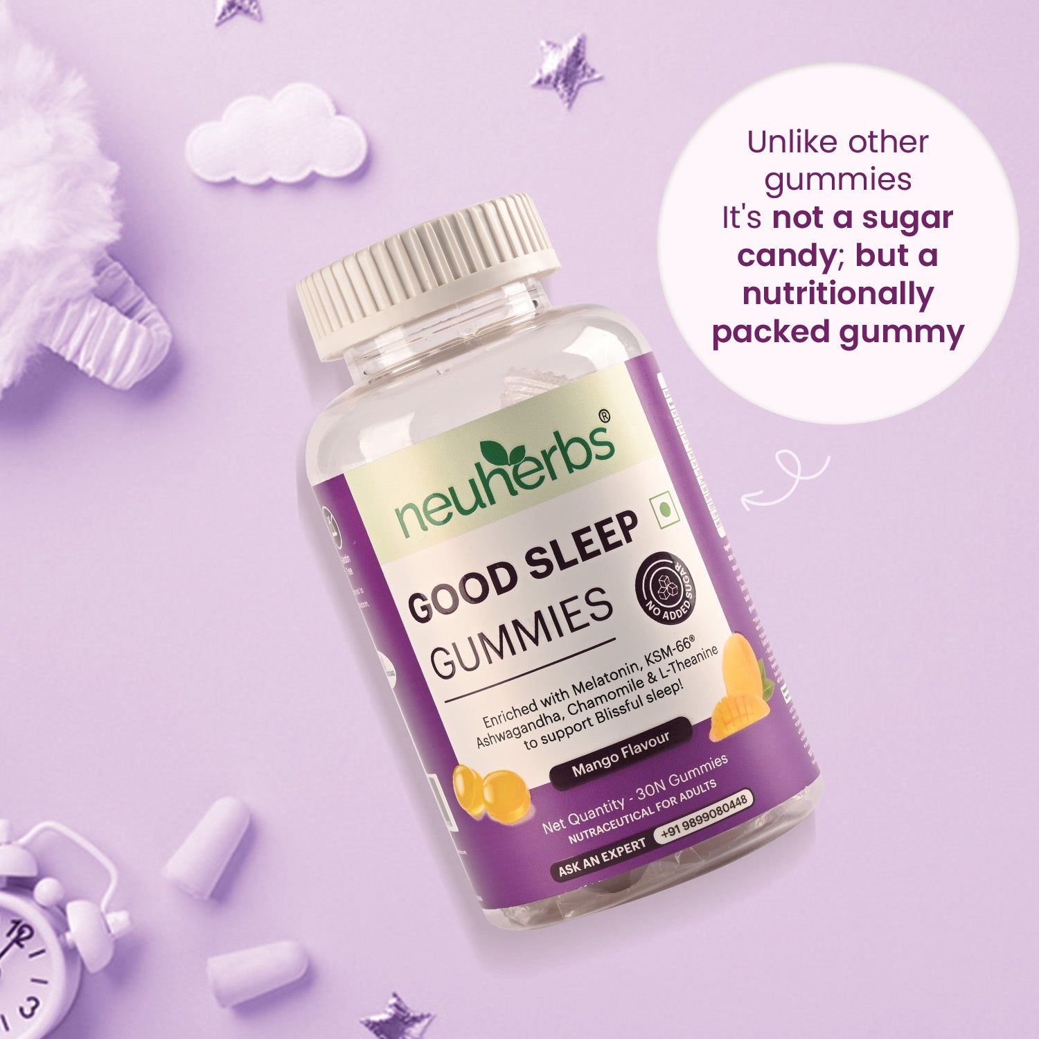 30 Melatonin Sleep Gummies (Mango Flavor) For Blissful Sleep