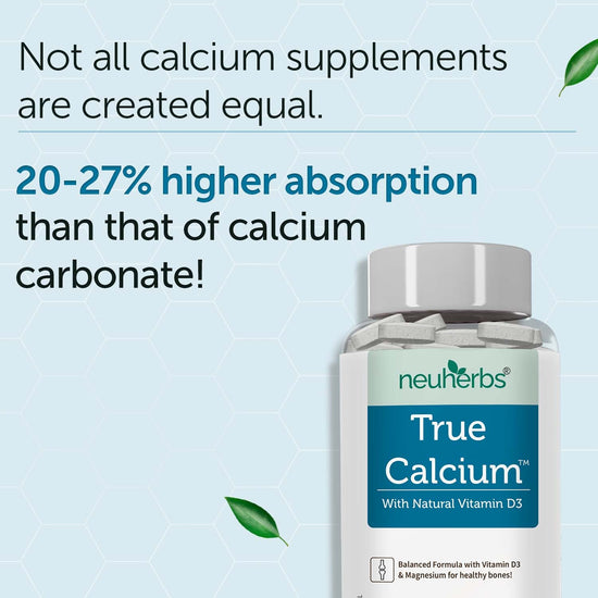 True Calcium Tablets with Plant Vitamin D3 for Stronger Bones– Neuherbs
