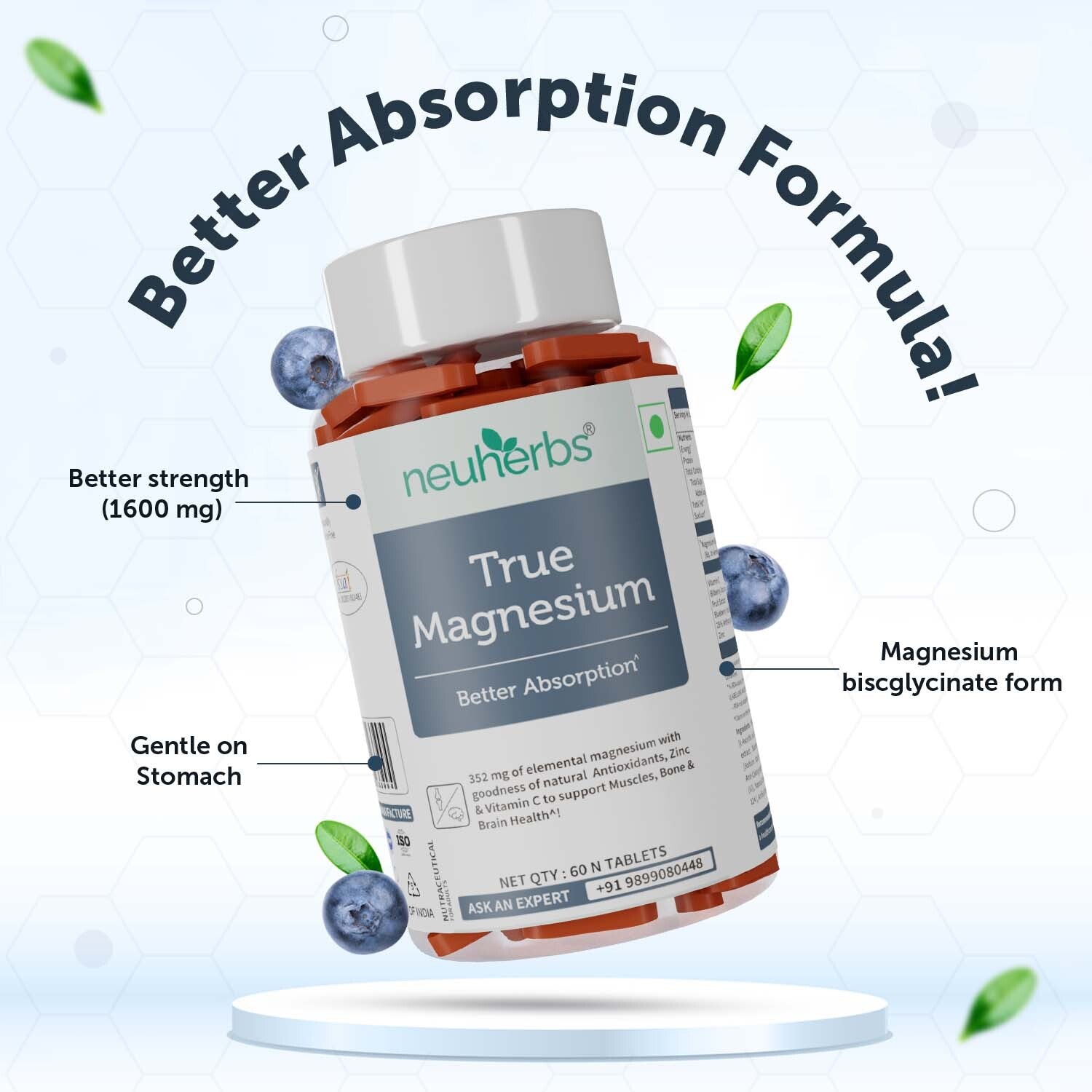 True Magnesium Tablets - Relax Muscles & Mind, Support Bones– Neuherbs