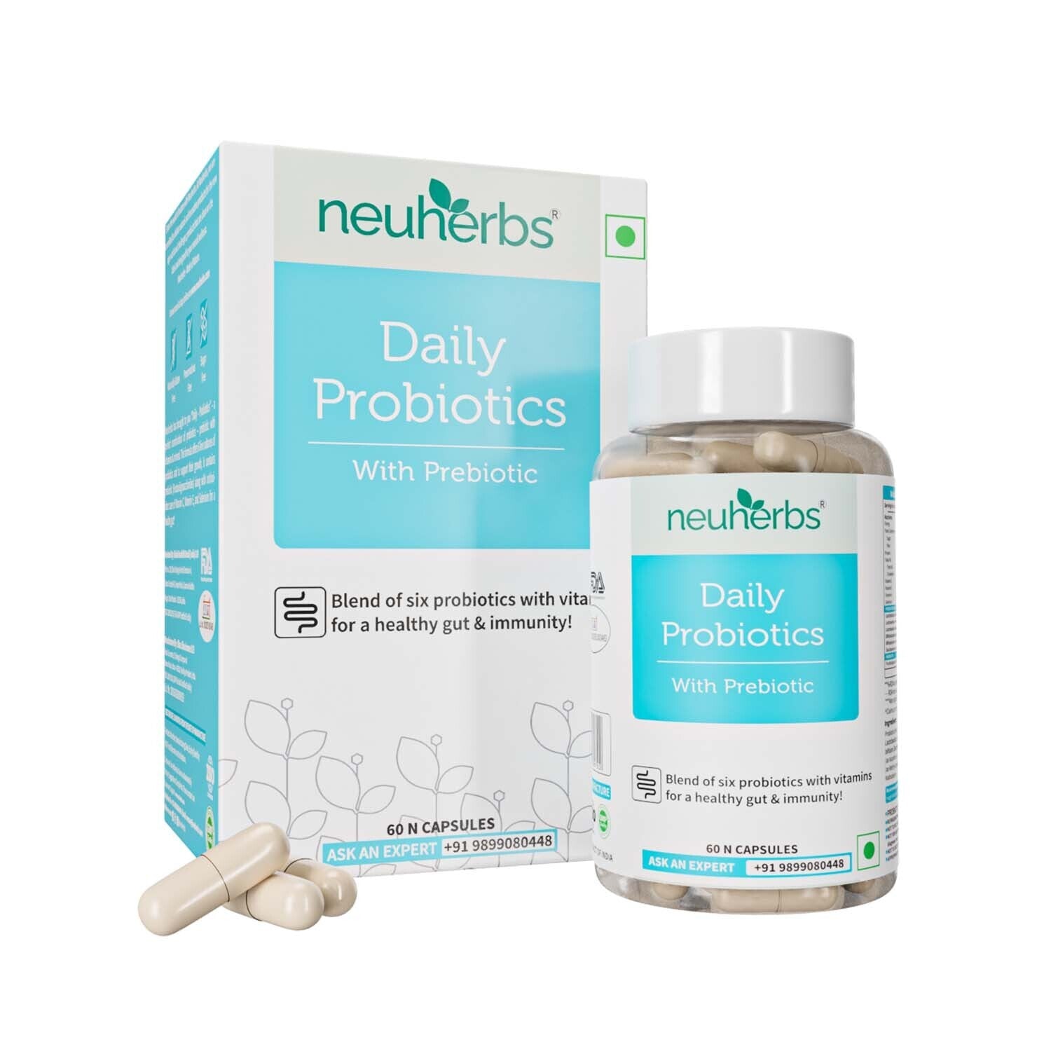 Daily Probiotics & Prebiotics Capsules for Gut Health - neuherbs