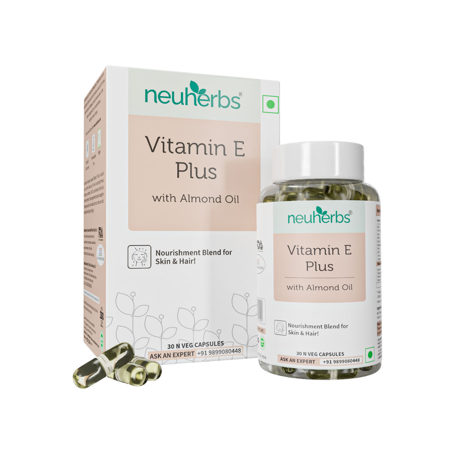 Vitamin E Plus Capsules (30) to Revitalize Skin & Hair Health